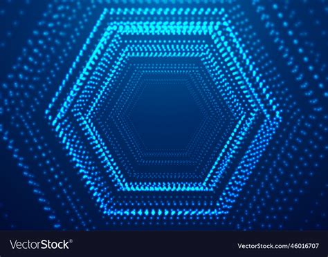 Neon Glowing Futuristic Polygonal Particles Vector Image