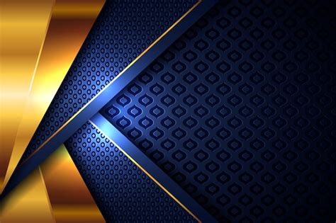 Premium Vector Elegant Gold Light Polygonal On Dark Blue Geometric