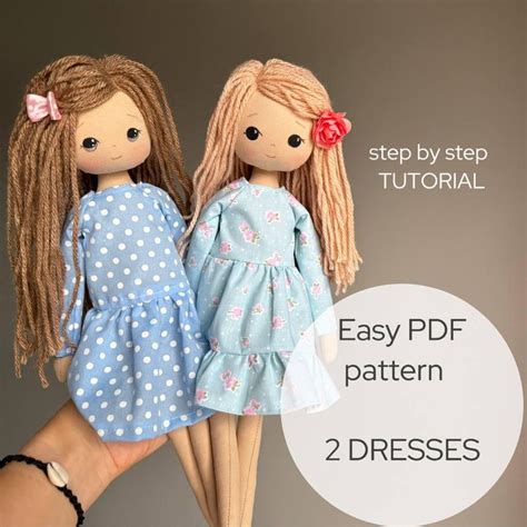 2 Easy Sewing Patterns Ruffle Dress For 14inch Doll Doll Dress Pdf