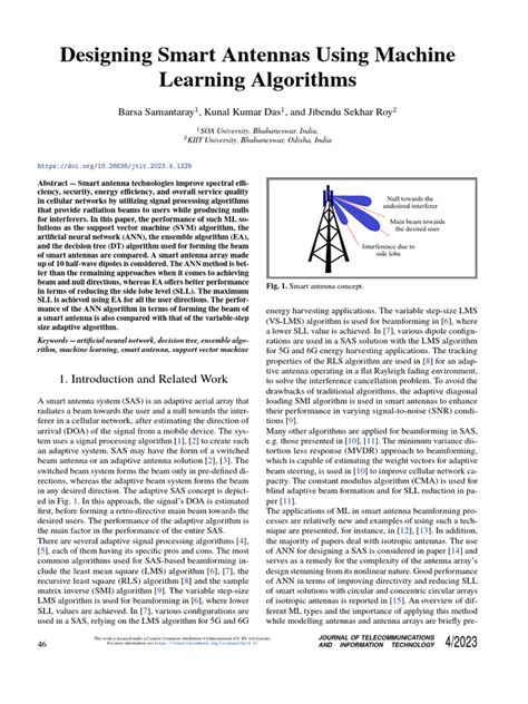 Designing Smart Antennas Using Mach Pdf Machine Learning Support