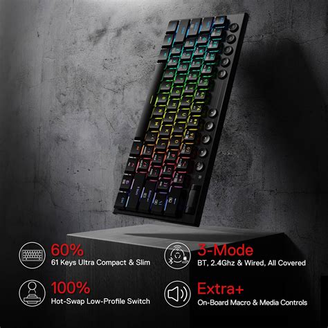 Безжична геймърска клавиатура Redragon Horus Mini Pro Rgb K632 Rgb Prord K632 Rgb Prord на