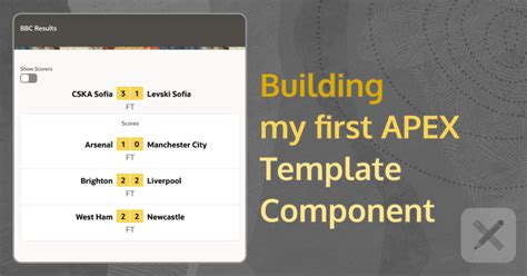 How I Built A Football Score Plugin For Oracle Apex Plamen Mushkov