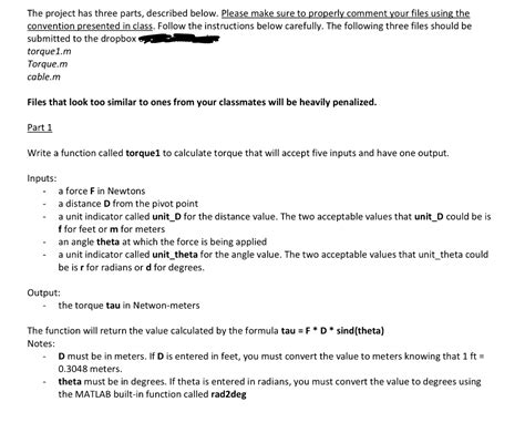 Part 2 Write A Script File Called Torque To Use The