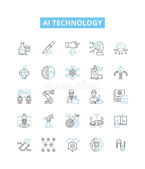 Ai Technology Vector Line Icons Set Ai Technology Artificial