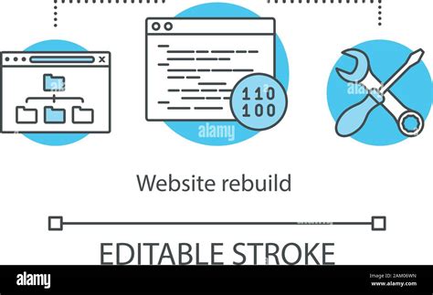 Website Rebuild Concept Icon Sitemap Optimization Idea Thin Line