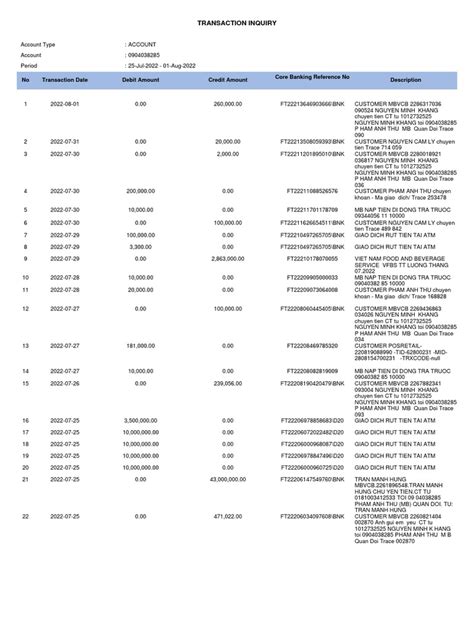 transaction history pdf financial services banking