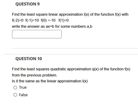 Solved Find The Least Square Linear Approximation Ix