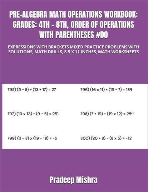 Math Worksheets For 8th Grade Pre Algebra