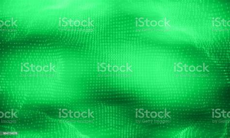 Vector Abstract Big Data Visualization Green Glowing Data Flow As Binary Numbers Computer Code