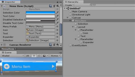 Menu Control Docs Example Unity Documentation