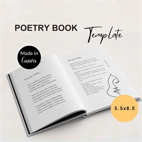 Poetry Book Template I Will Format Your Poetry Poem And Story Book