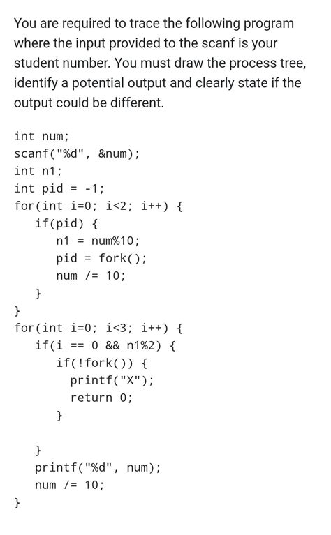 solved are required to trace the following progran re the
