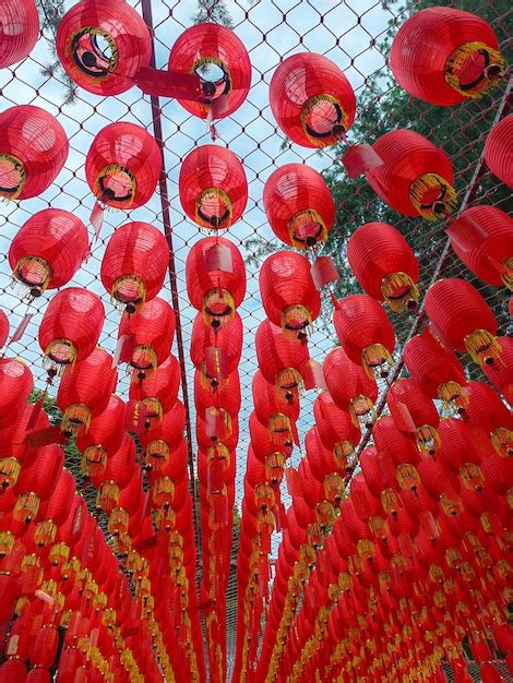 Premium Photo Chinese Lanterns Hanging Around In The Ceiling Of The