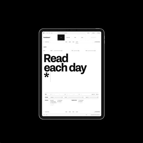 simple typographic web design for fontshare