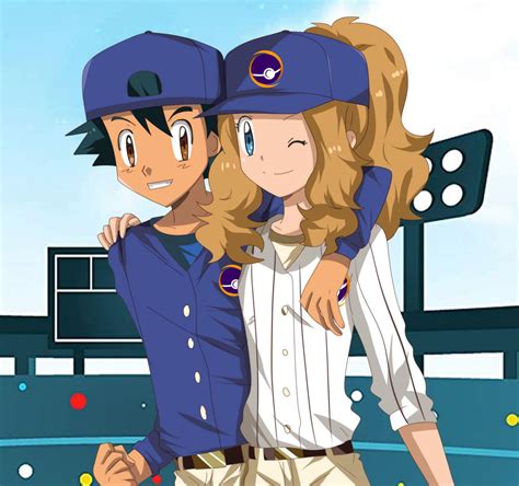 Amourshipping Fan Art Ash And Serena Kathytoons Illustrations Art