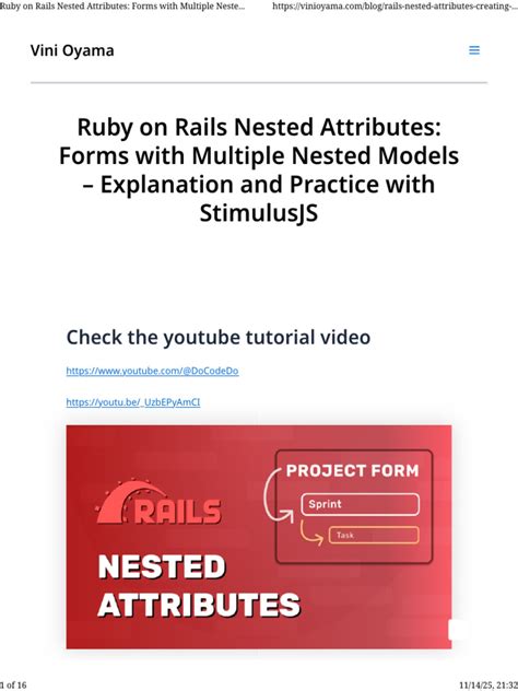 2ruby On Rails Nested Attributes Forms With Multiple Nested Models