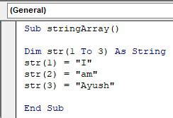 How to Declare and Initialize String Array in Excel VBA? - GeeksforGeeks
