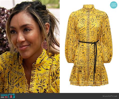 Wornontv Katies Yellow Printed Button Down Mini Dress On The