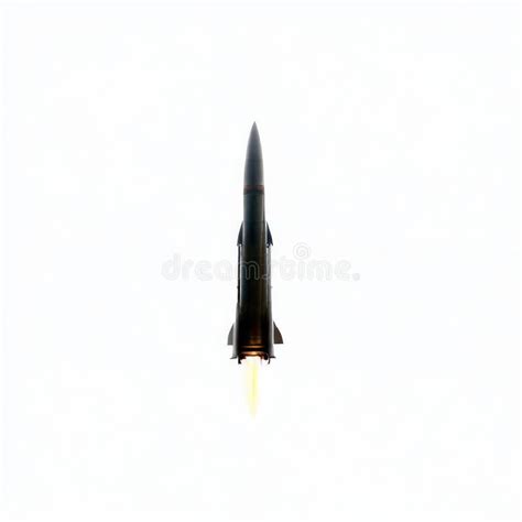 Missile Rising From The Launch Pad Isolate On White Background