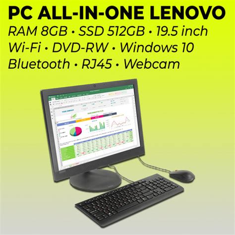 Jual Komputer Desktop Pc All In One Aio Lenovo Gb Ssd Dvd Wifi Hdmi Webcam Hdd Tb Jakarta