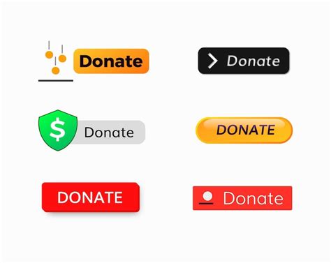 Premium Vector Donate Button Set