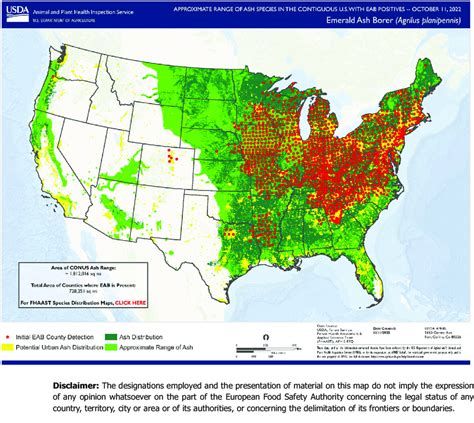 Distribution Of Ash Trees And Agrilus Planipennis In The Us From
