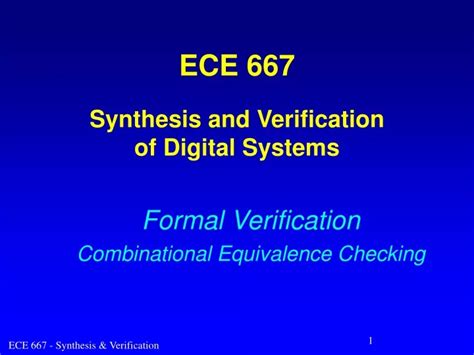 Ppt Ece 667 Synthesis And Verification Of Digital Systems Powerpoint