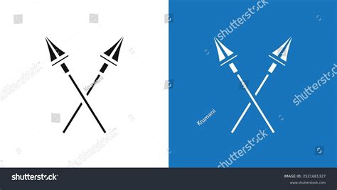Lance Icon Flat Vector Set Outline Stock Vector Royalty Free