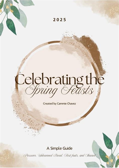 Biblical Spring Feasts Printable Celebrate Passover Unleavened Bread