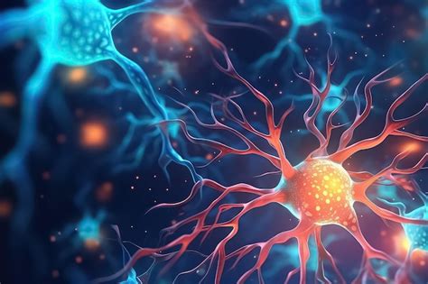 Premium Ai Image Conceptual Illustration Of Neuron Cells With Glowing Connection Nodes In An