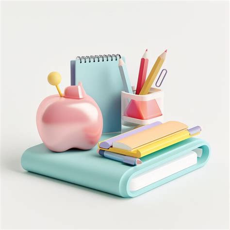 Premium Photo There Is A Pink Apple And A Notebook On A Desk Generative Ai