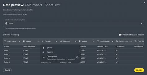 using a csv for bulk point data import propeller aero
