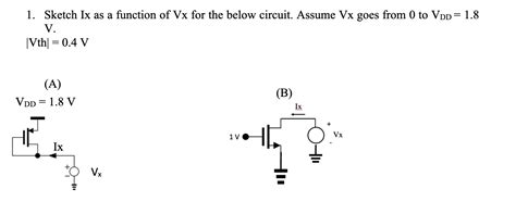 solved 1 sketch ix as a function of vx for the below