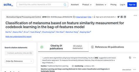 [citation Report] Classification Of Melanoma Based On Feature Similarity Measurement For