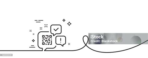 Qr Code Line Icon Scan Barcode Sign Continuous Line With Curl Vector