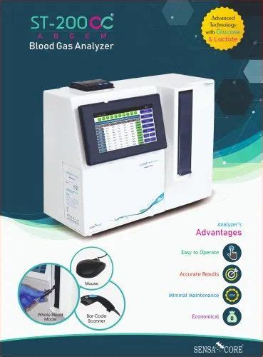 Fully Automatic Sensa Core Blood Gas Analyzer Abg For Laboratory Model Name Number ST CC