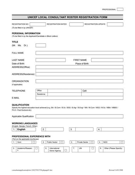 Consultant Application Doc