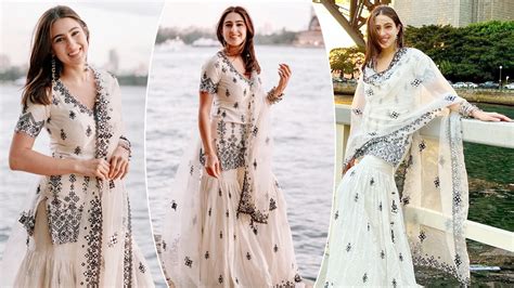 Sara Ali Khan Exudes Classy Ethnic Vibes In Sharara Kurta Set L Photos