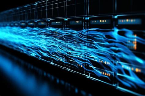 An Abstract Representation Of Data Flowing Between Servers Premium Ai Generated Image