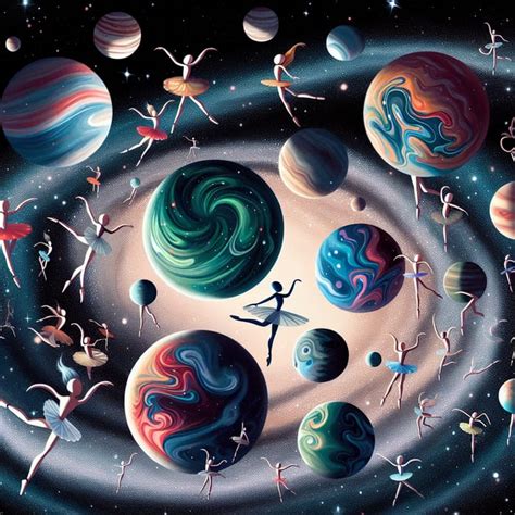Dancing Planets Envision The Whimsical Cosmic Ballet Ai Art