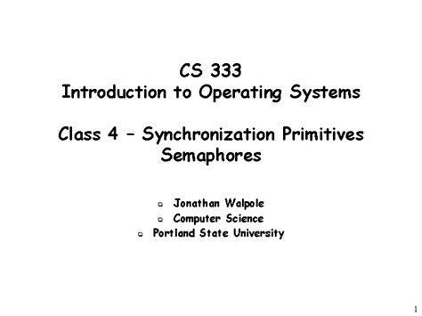 Cs 333 Introduction To Operating Systems Class 4