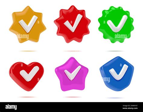 3d Check Mark Quality Accept Icon Checkmark Badge Shapes Success Or Correct Examine Tick Tag
