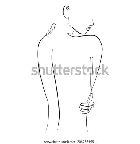Naked Woman Standing Back One Line Stock Vector Royalty Free Shutterstock