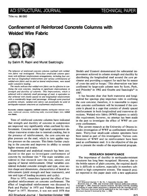 Pdf 86 S60confinement Of Reinforced Concrete Columns With Welded Wire Fabric Dokumen Tips