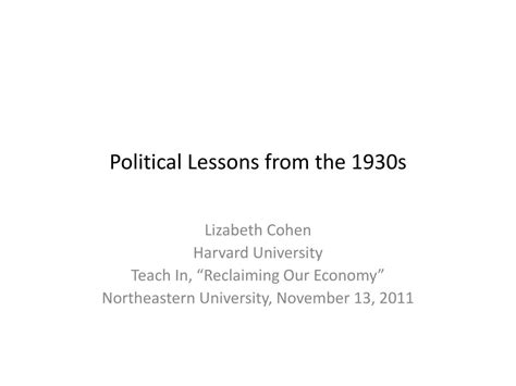 Ppt Political Lessons From The 1930s Powerpoint Presentation Free