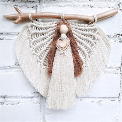 Украшение настенное интерьерное Ангел панно макраме купить по доступным ценам в интернет