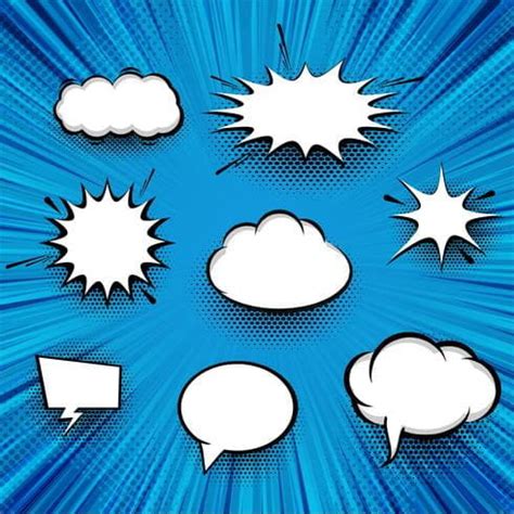 Abstract comic speech bubbles pop art set background eps vector | UIDownload