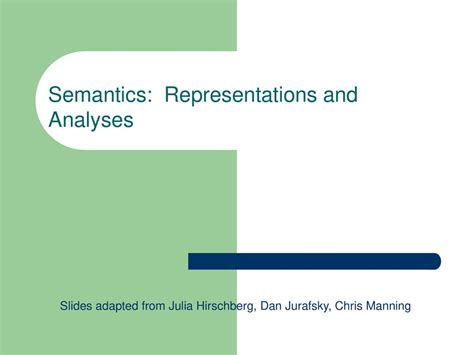 semantics representations and analyses ppt download