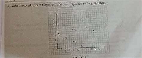 1 Write The Coordinates Of The Points Marked With Alphabets On The Graph