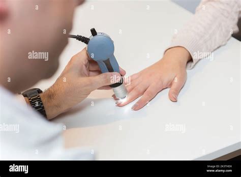 Systemic Sclerosis Diagnosis Concept Hands Of A Doctor And A Patient Are Visible With Diagnosis